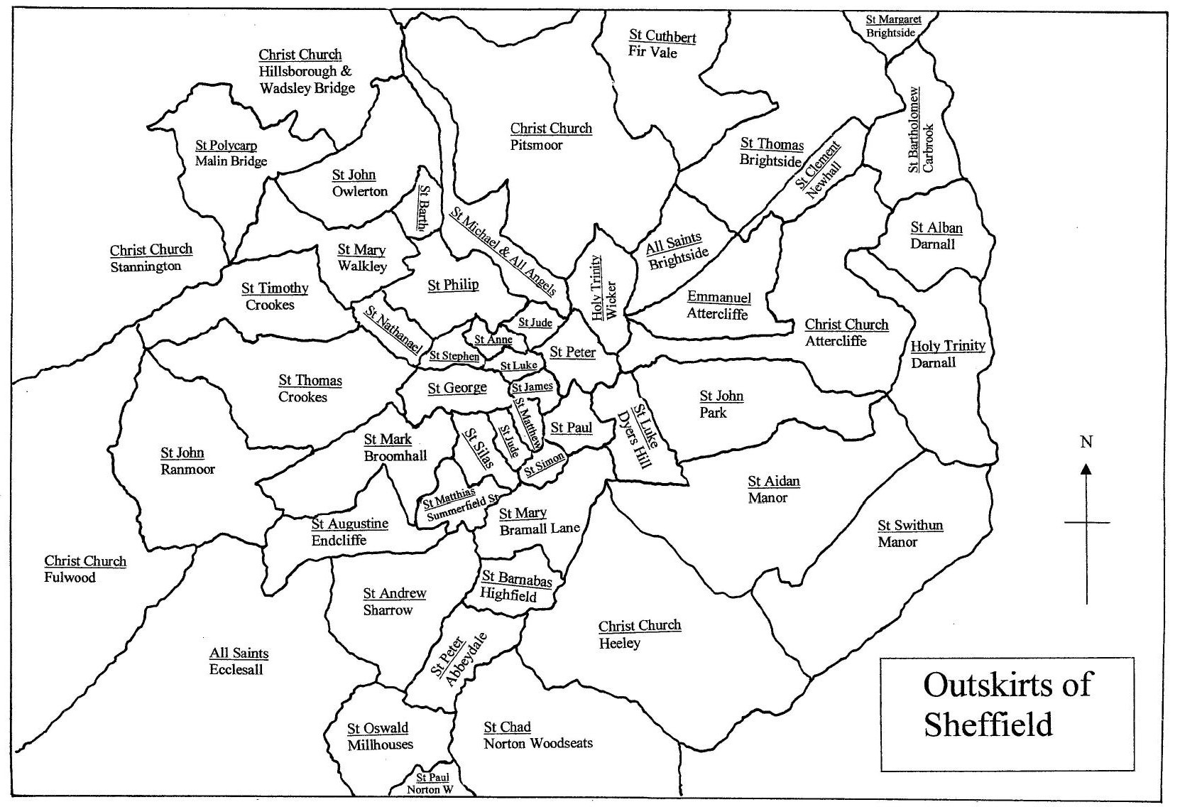 Map 3 - showing the parishes of outer Sheffield as they were around ...